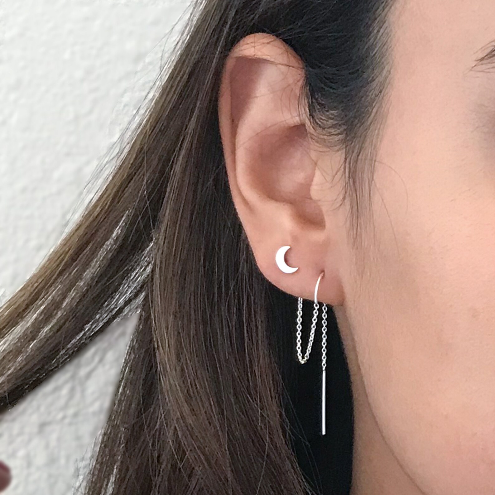 Double Piercing Earring Star and Moon Earrings Multiple - Etsy