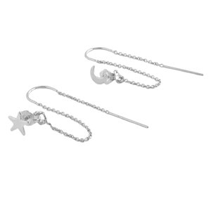 Chain Earrings Double Piercing - Second Hole Earrings - Connected ...