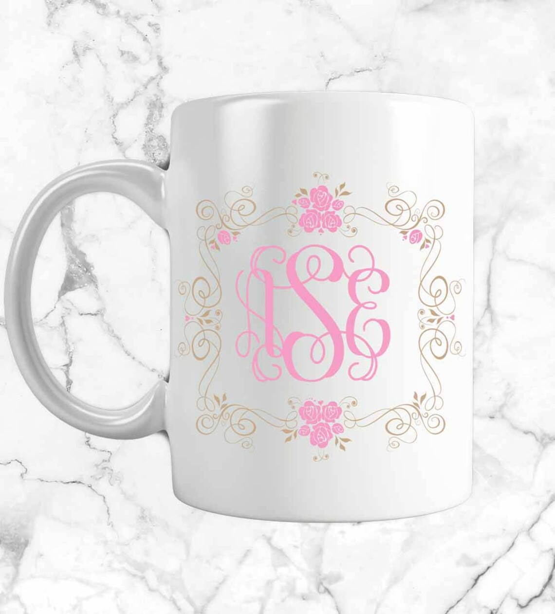 Monogram Coffee Mug Wedding Gift Wedding Coffee MugFloral | Etsy