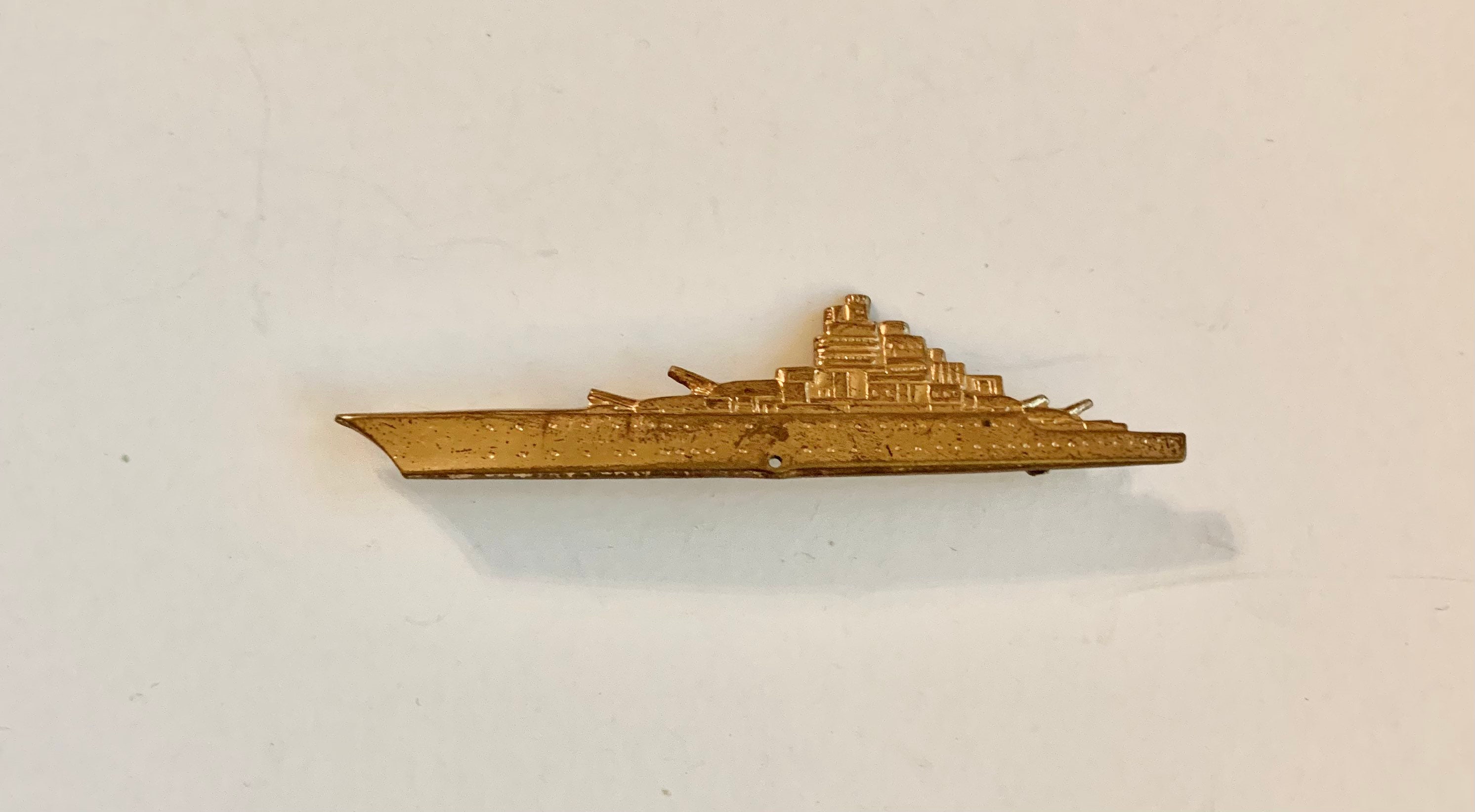Vintage 1950’s Brass Battleship Pin Brooch - Etsy