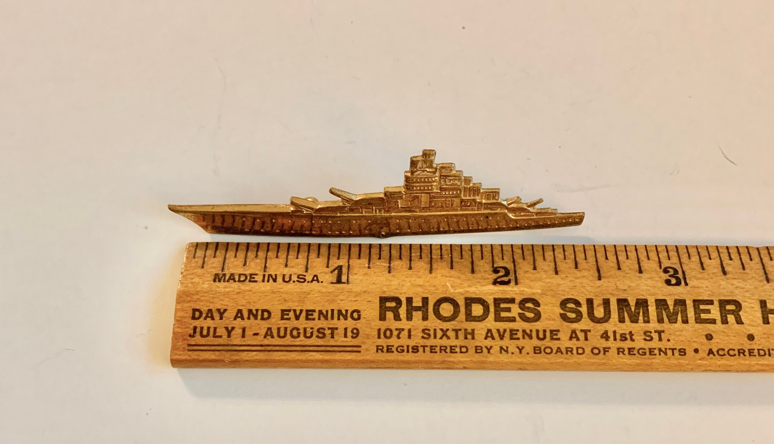 Vintage 1950s Brass Battleship Pin Brooch - Etsy
