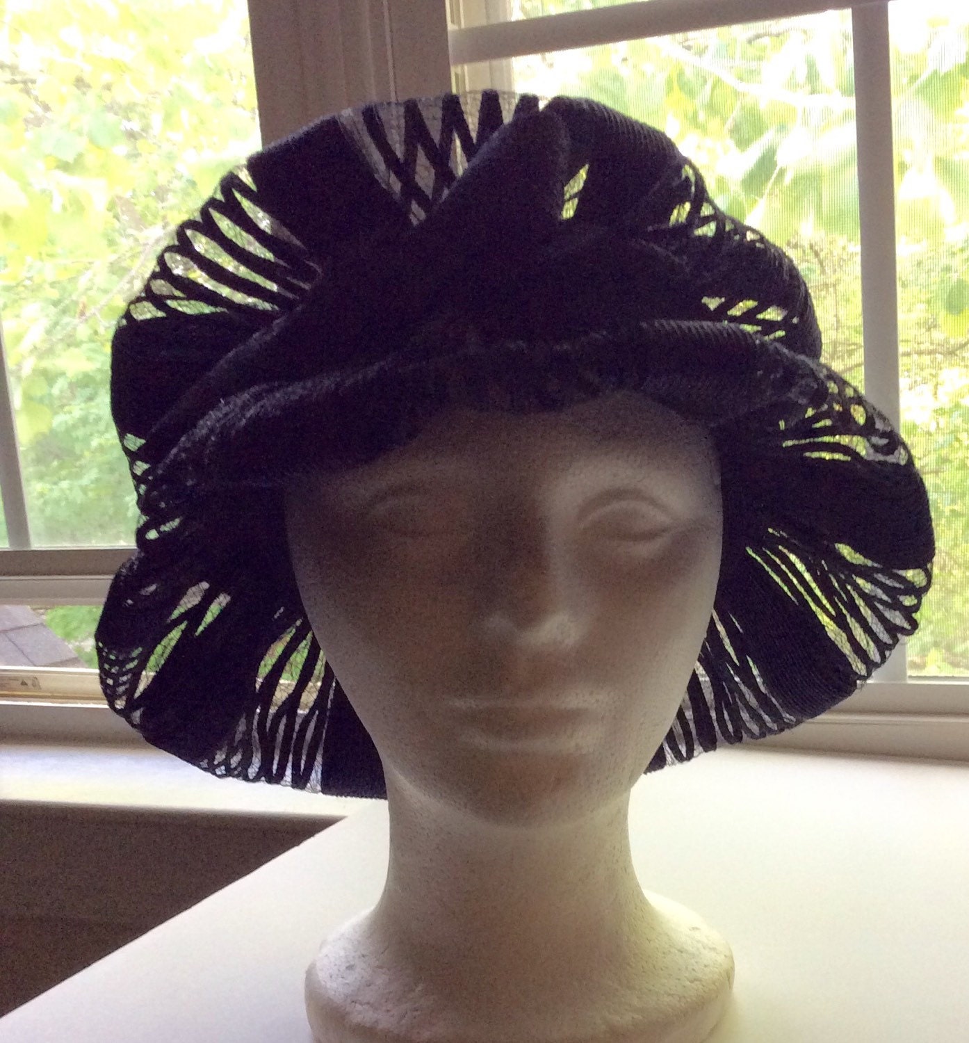 Retro Women's Formal Navy Blue Sun Hat SALE - Etsy
