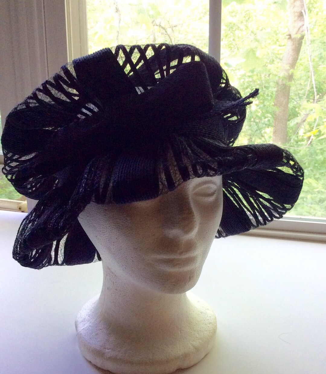 Retro Women's Formal Navy Blue Sun Hat SALE - Etsy