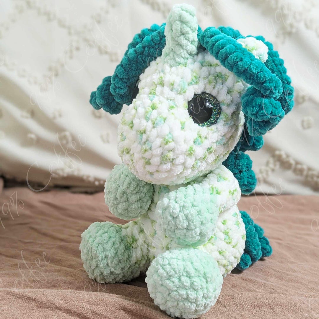 Unicorn Stuffed Animal, Teal || Magical Unicorn Plushie, Handmade ...