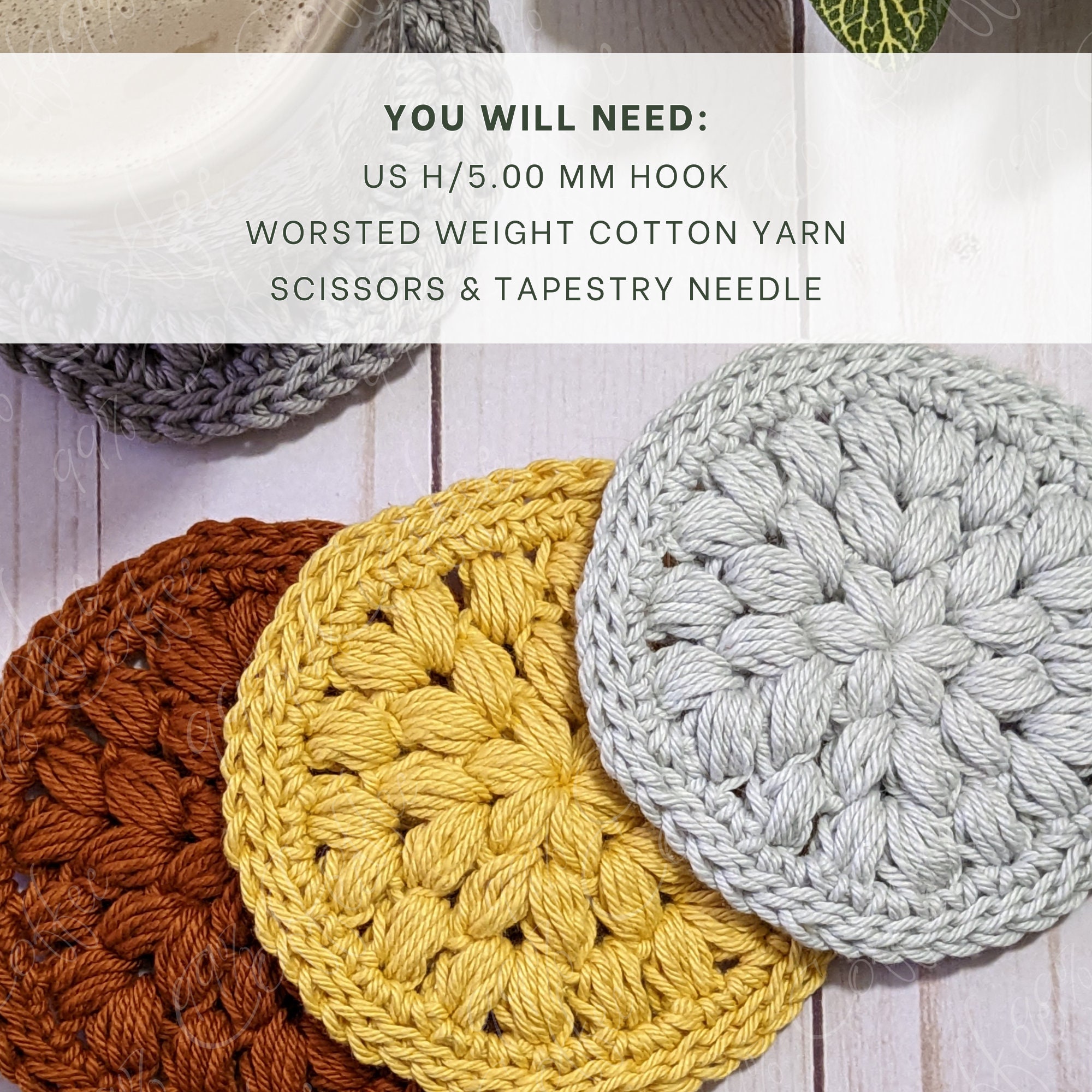 Crochet Pattern Fancy Puff Coaster Pattern, Kitchen Decor Instant PDF ...