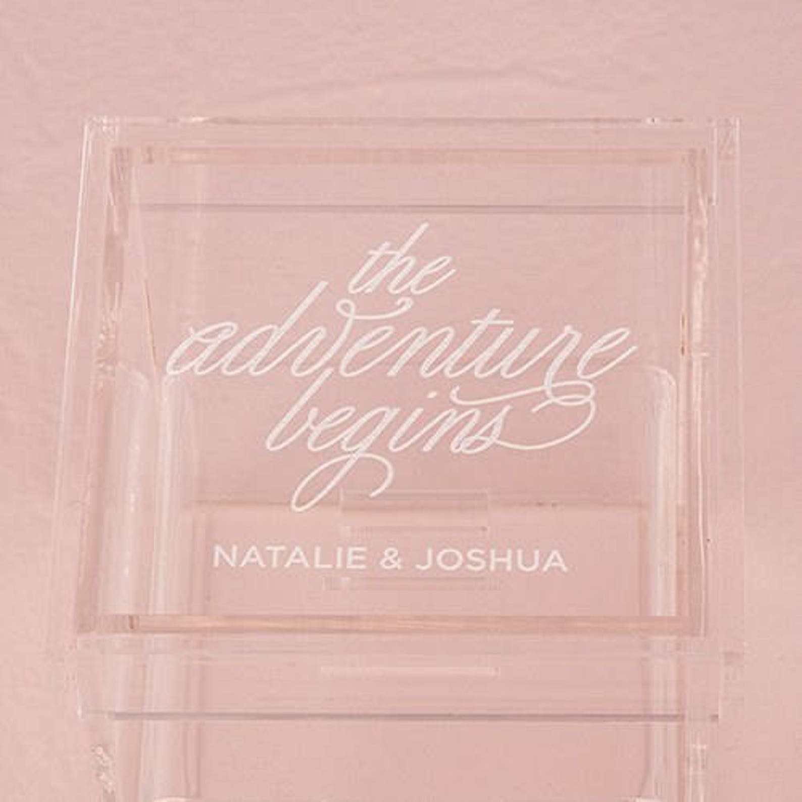Perspex Acrylic Personalised Wedding Ring Box Trinket Box | Etsy