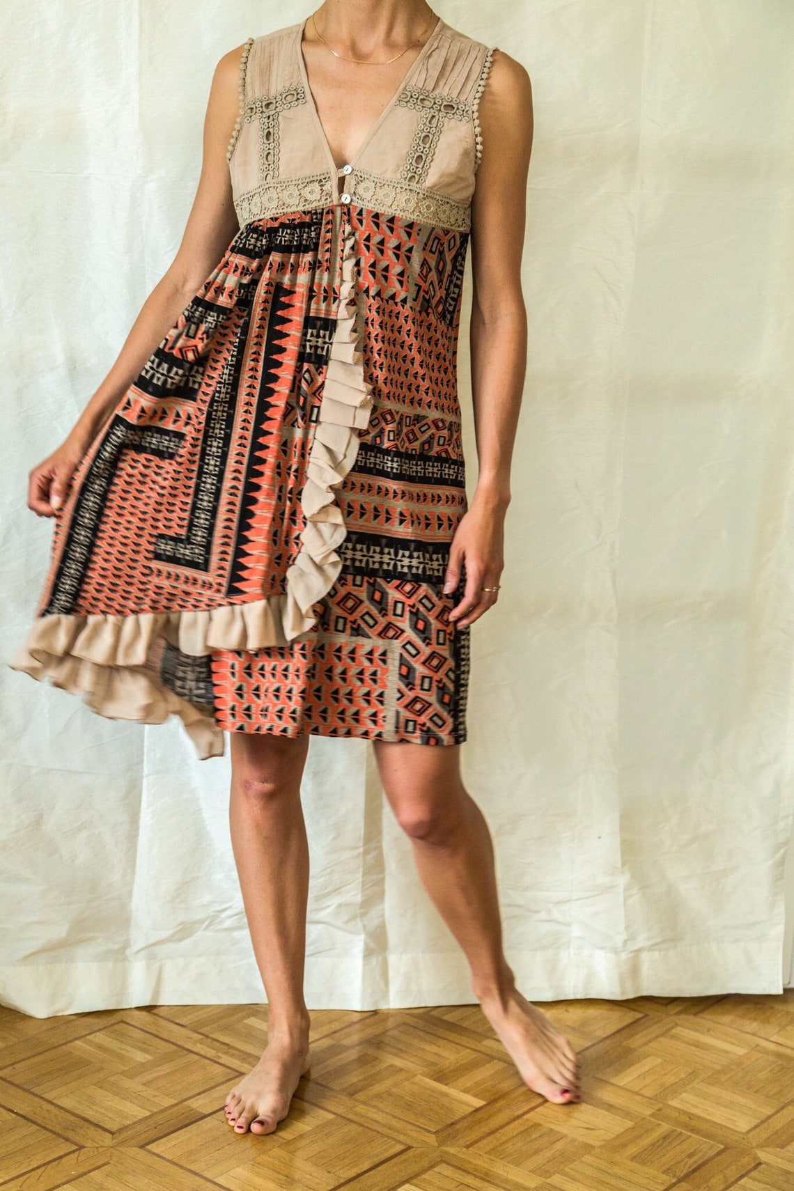 Boho, Upcycled Womans Clothing, Tunic, Beach, Shabby Chic, Recycled ...