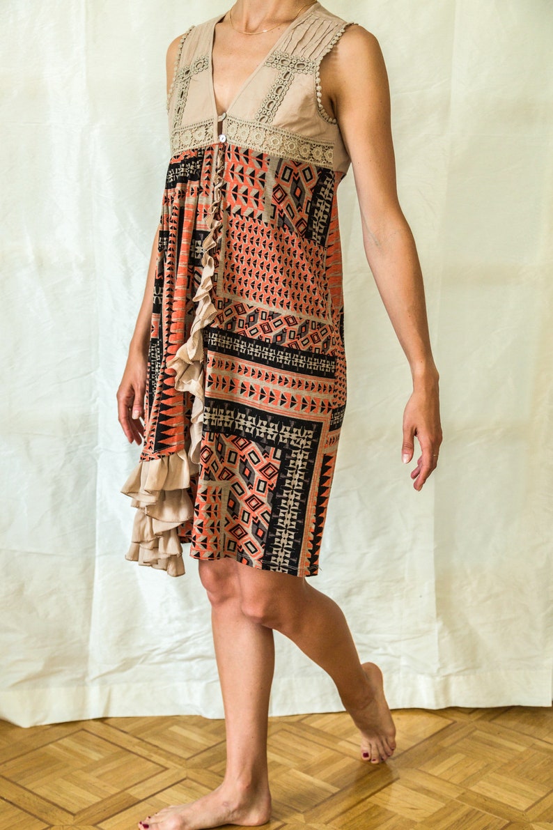 Boho, Upcycled Womans Clothing, Tunic, Beach, Shabby Chic, Recycled ...