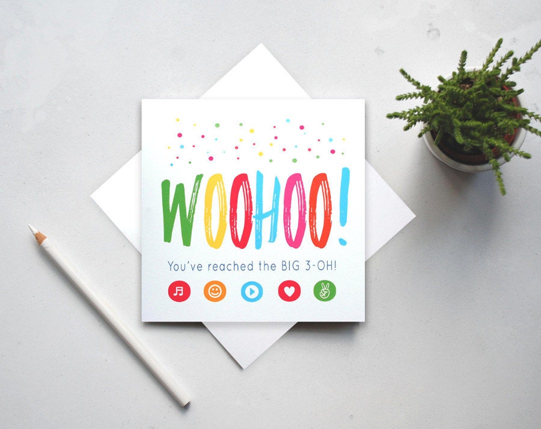 30th Birthday Card WOOHOO You've Reached the BIG 3-OH Age 30 Milestone ...