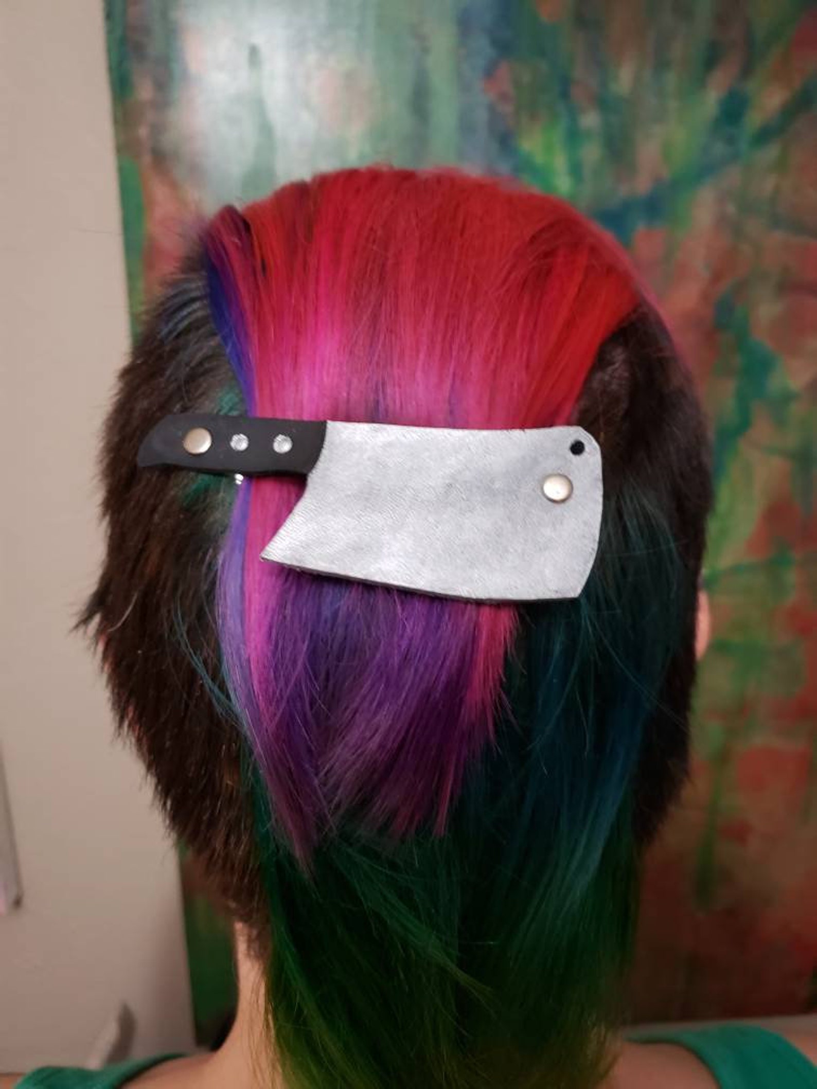 Leather Meat Cleaver Knife Barrette | Etsy