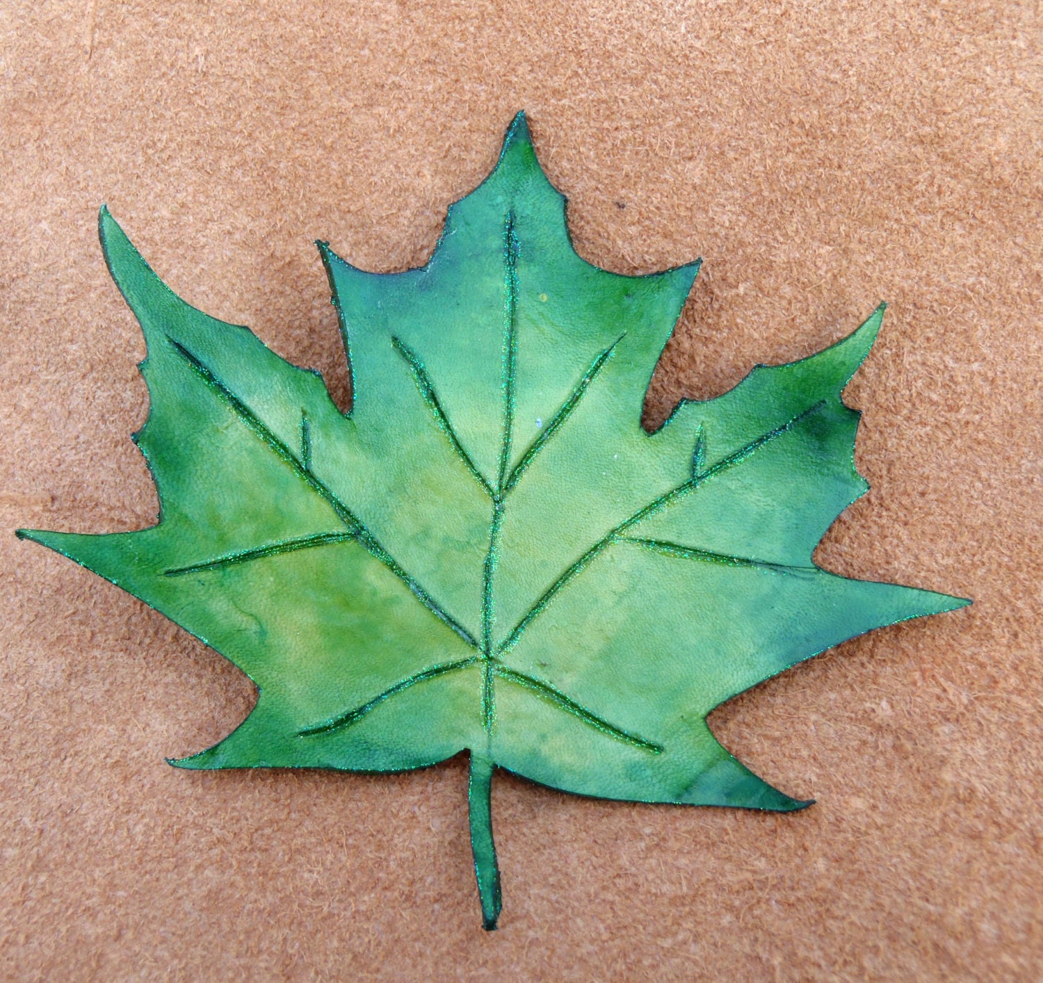 green Leather Maple Leaf Mask - www.shopequipments.com