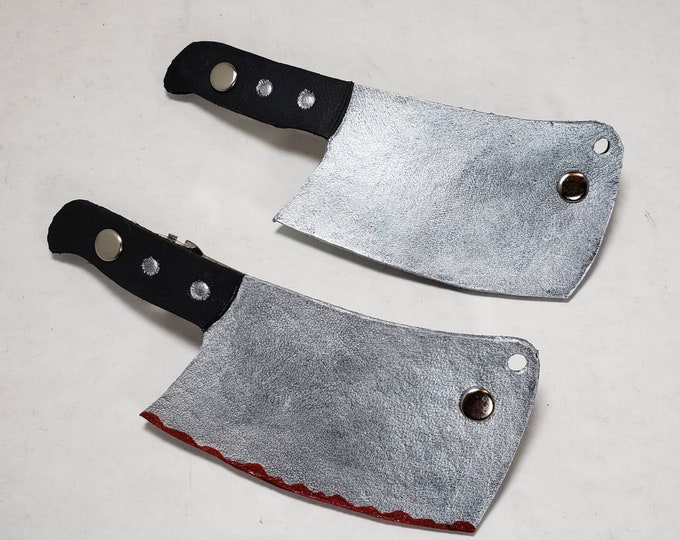 Leather Meat Cleaver Knife Barrette - Etsy