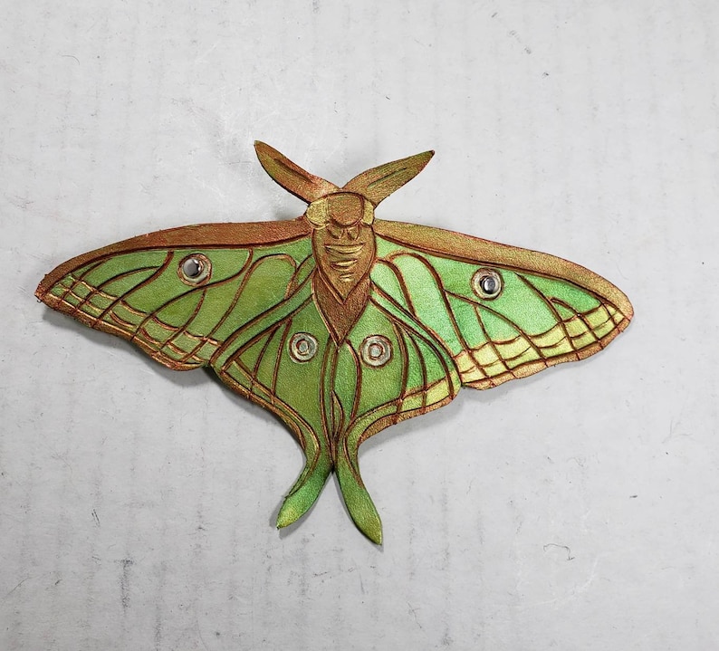 Leather Luna Moth Hair Stick Barrette | Etsy
