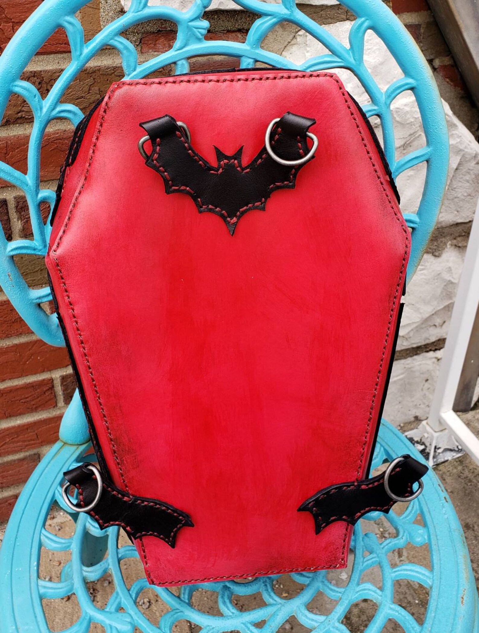 Leather Coffin Backpack Gothic Shoulder Bag Spooky Purse - Etsy