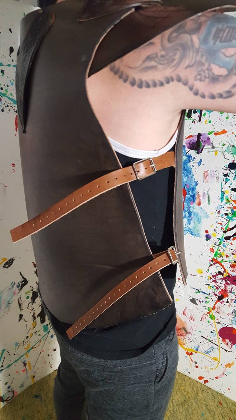 Leather Raven Knotwork Breastplate Armor - Etsy