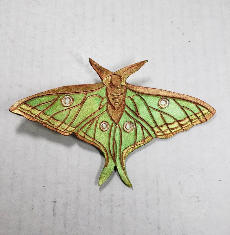 Leather Luna Moth Hair Stick Barrette | Etsy