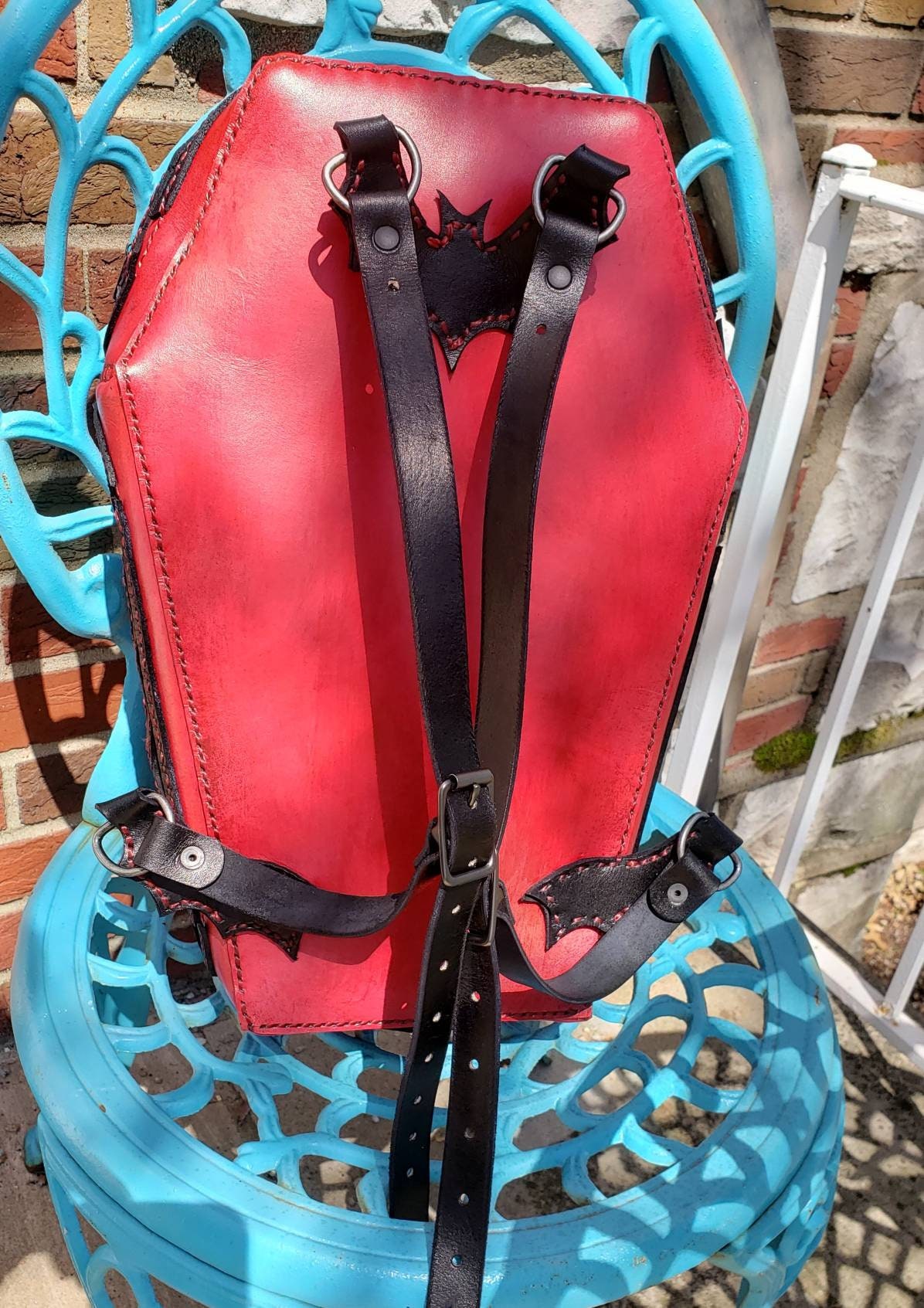 Leather Coffin Backpack Gothic Shoulder Bag Spooky Purse | Etsy