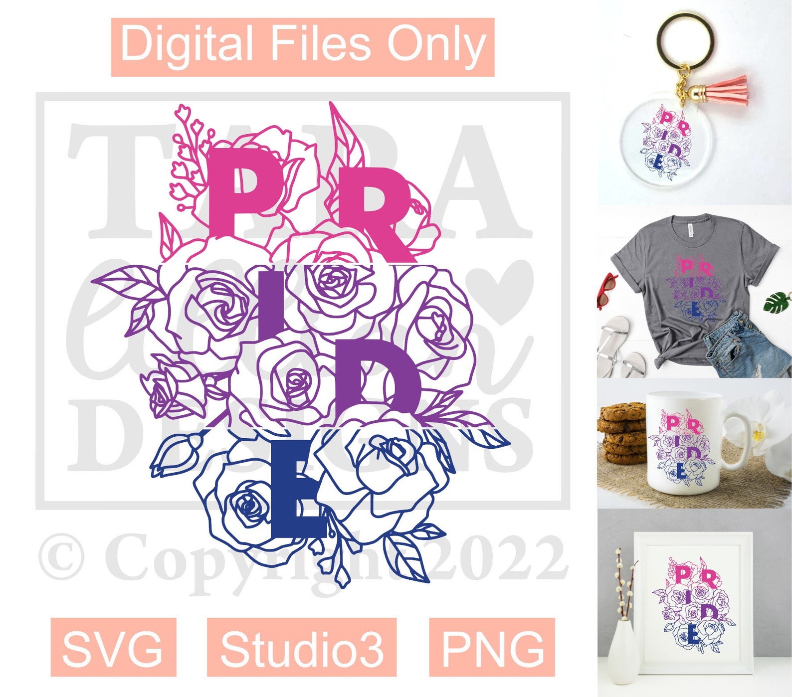 Bisexual Pride SVG LGBTQ Svg LGBT Svg Floral Pride Cricut - Etsy