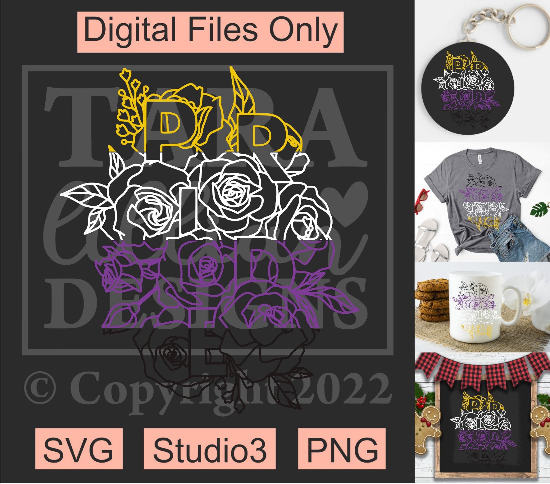 Non Binary Pride SVG LGBTQ Svg LGBT Svg Floral Pride - Etsy UK