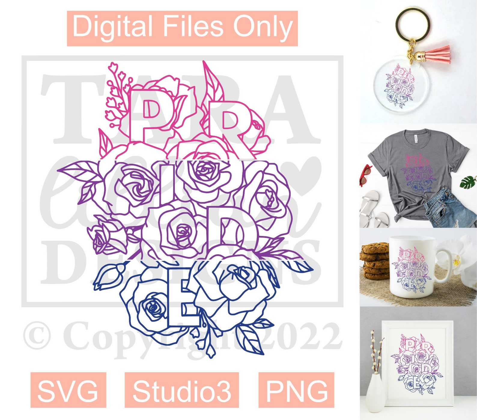 Bisexual Pride SVG LGBTQ Svg LGBT Svg Floral Pride Cricut - Etsy