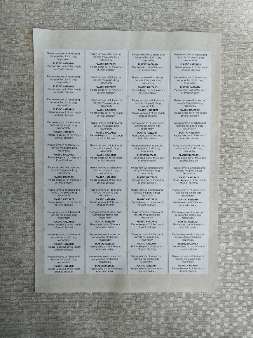 Recycle Plastic Bags Responsibly, Plastic Bag Hazard, Warning Labels ...