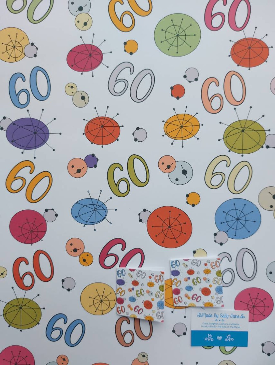60th Birthday Gift Wrap, Wrapping Paper, Birthday, Gift Wrap, 60th ...