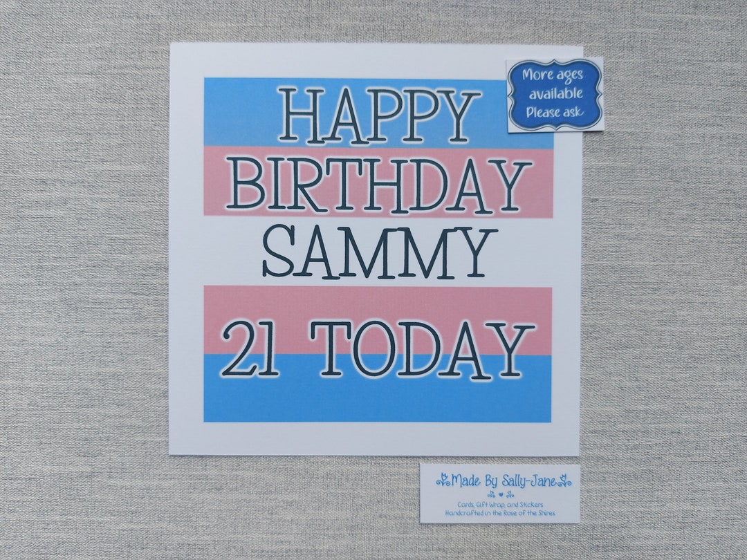 Personalized Transgender Birthday Card, LGBTQ+ Pride Colors - Etsy UK