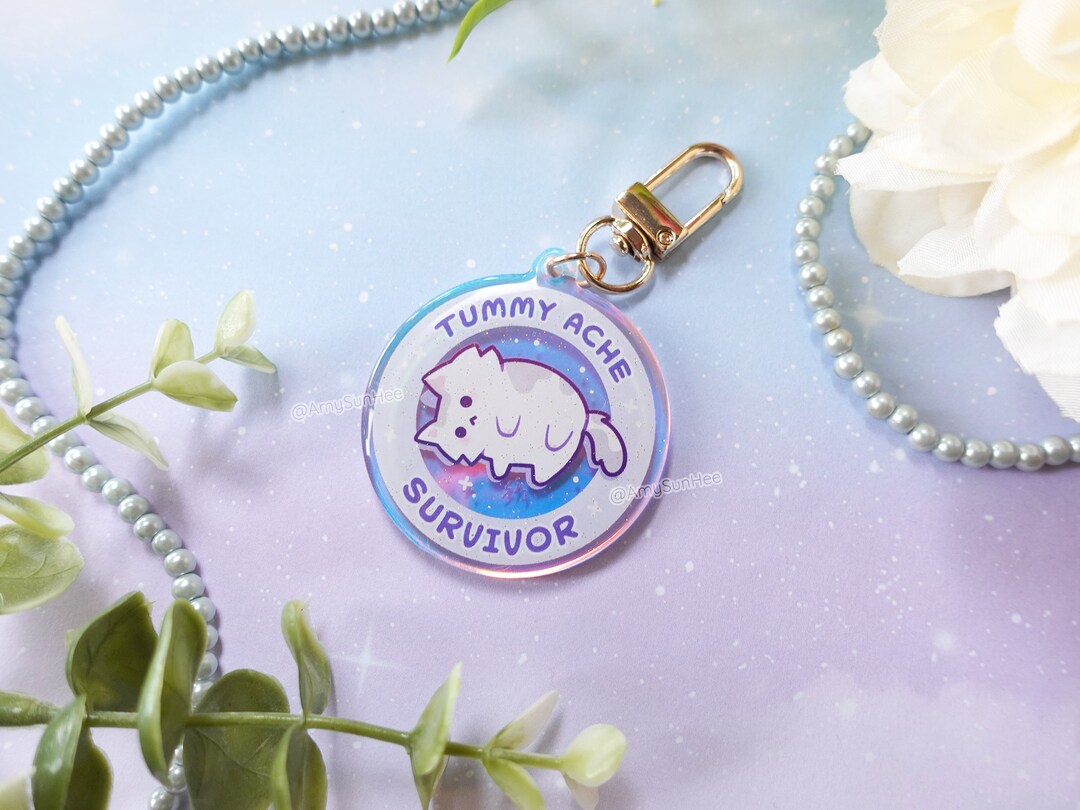 Tummy Ache Survivor Acrylic Charm Keychain - Etsy