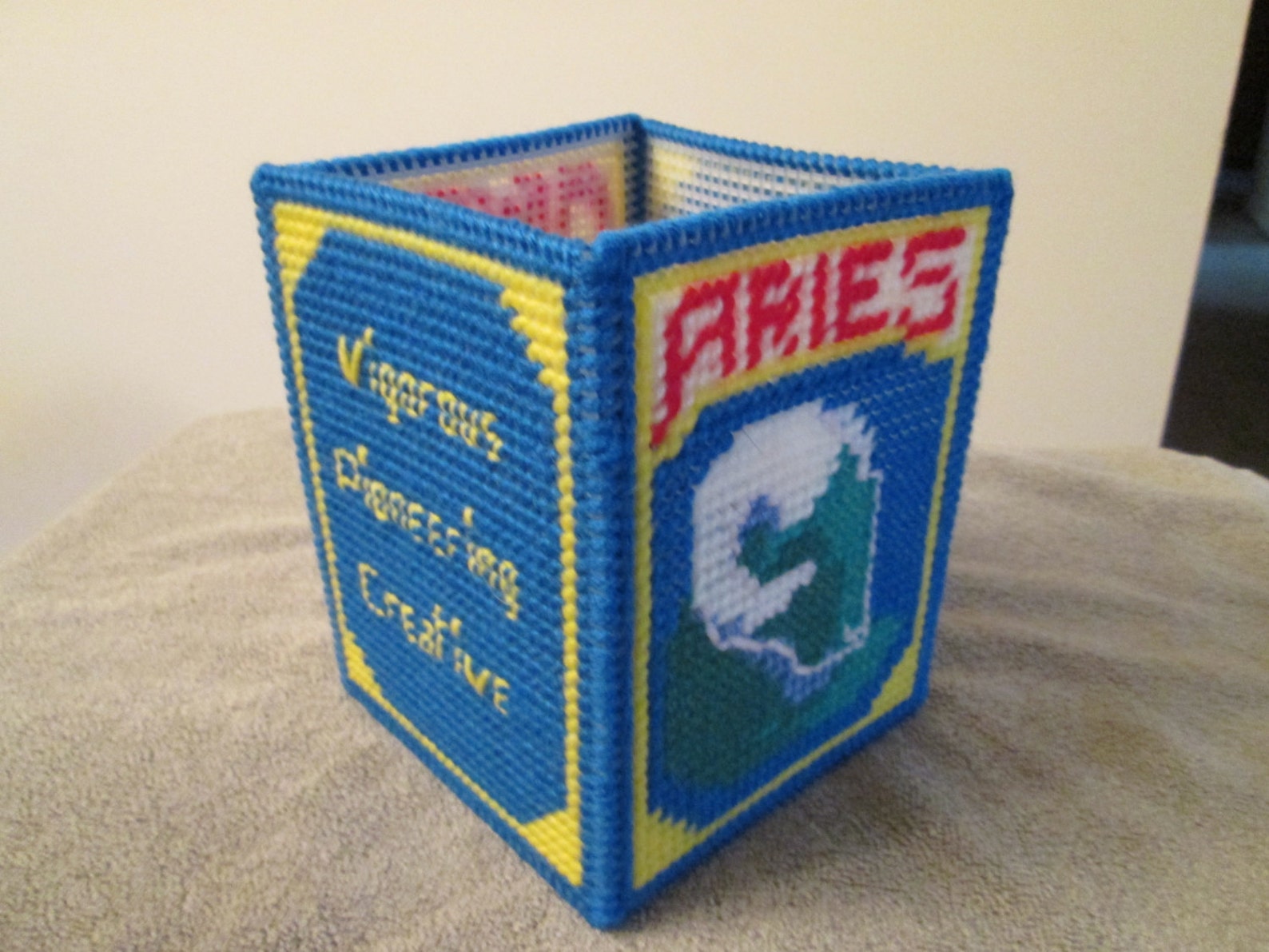 Storage Box Astrological Aries in Plastic Canvas Item 4 - Etsy
