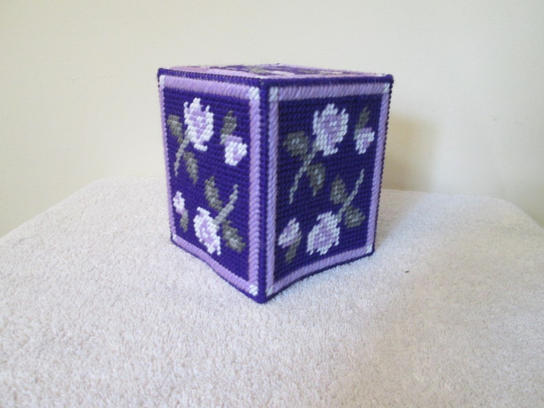 White Roses on Amethyst Tissue Cover Item 351 - Etsy