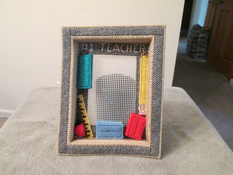 Shadow Box Photo Frame for Teacher in Plastic Canvas Item 161 - Etsy