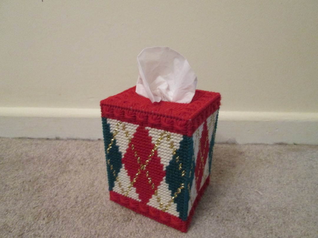 Tissue Box Cover in Plastic Canvas Item 137 - Etsy