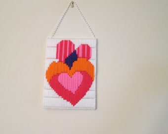 LOVE Plastic Canvas Love With Heart Plastic Canvas Cut Out Love Plastic ...