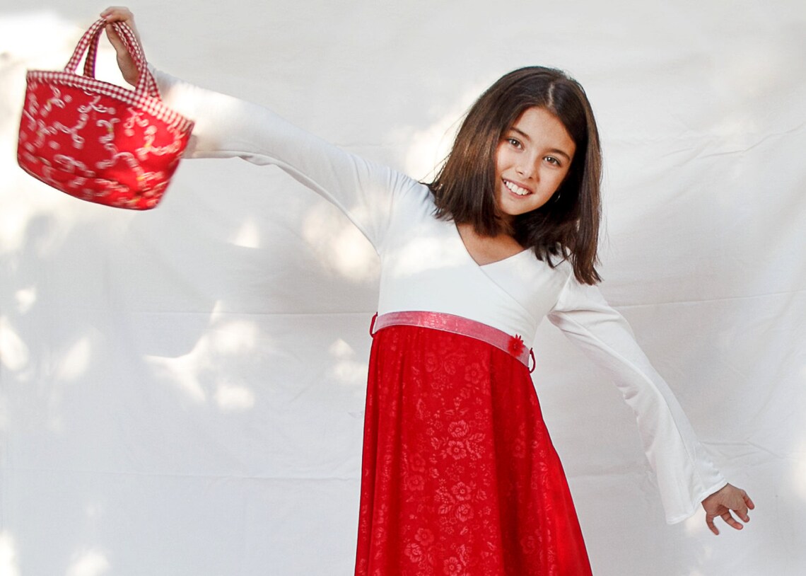 Girls Red and White Dress - Long Sleeve Dress for Girls - Toddler Girl ...