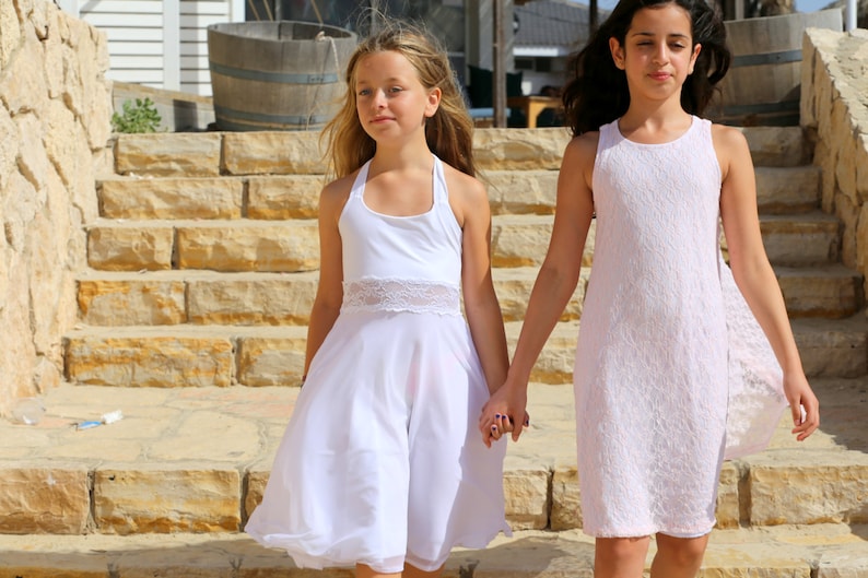 White Dress With Lace for Girls - Summer Twirly White Dress - White ...
