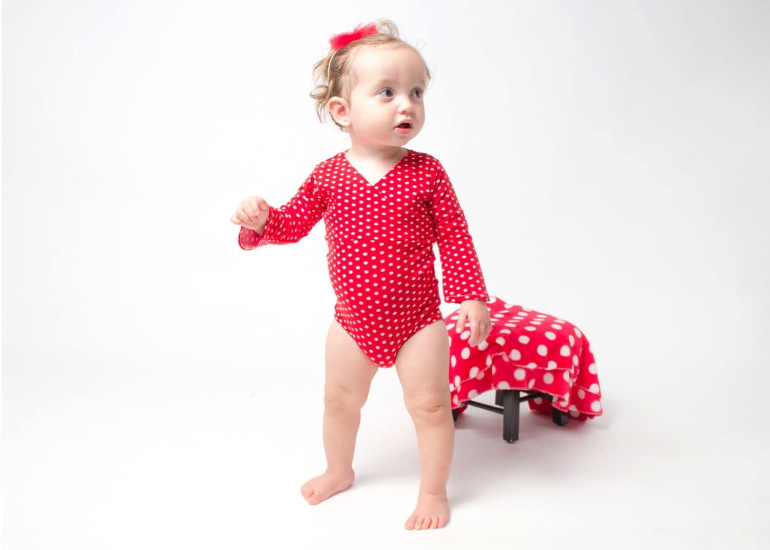 Baby Girl Red Polka Dot Long Sleeve Bodysuit - 0-18 Months Clothing ...