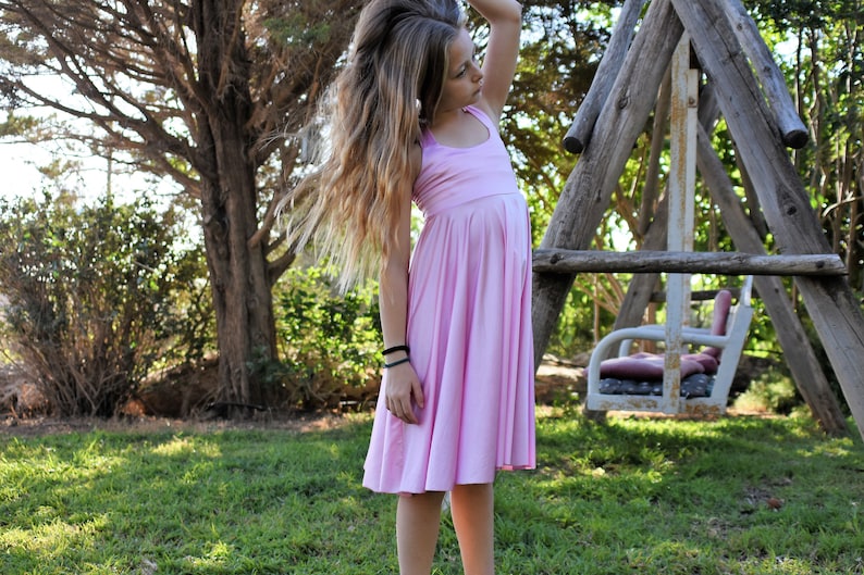 Collar Dress for Girls - Summer Twirly Pink Dress - Teenager Girl Dress ...