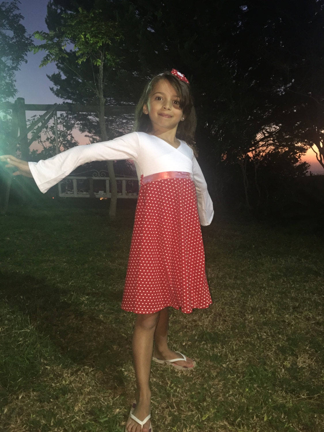 Red and White Girls Dress - Long Sleeve Dress for Girls - Toddler Girl ...