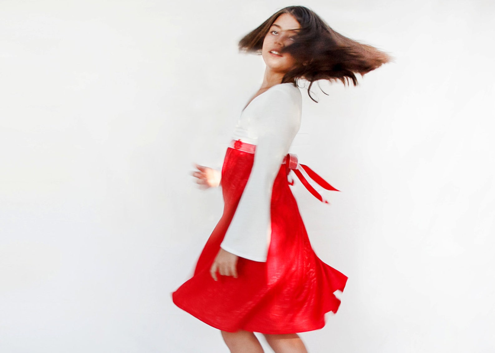 Girls Red and White Dress - Long Sleeve Dress for Girls - Toddler Girl ...