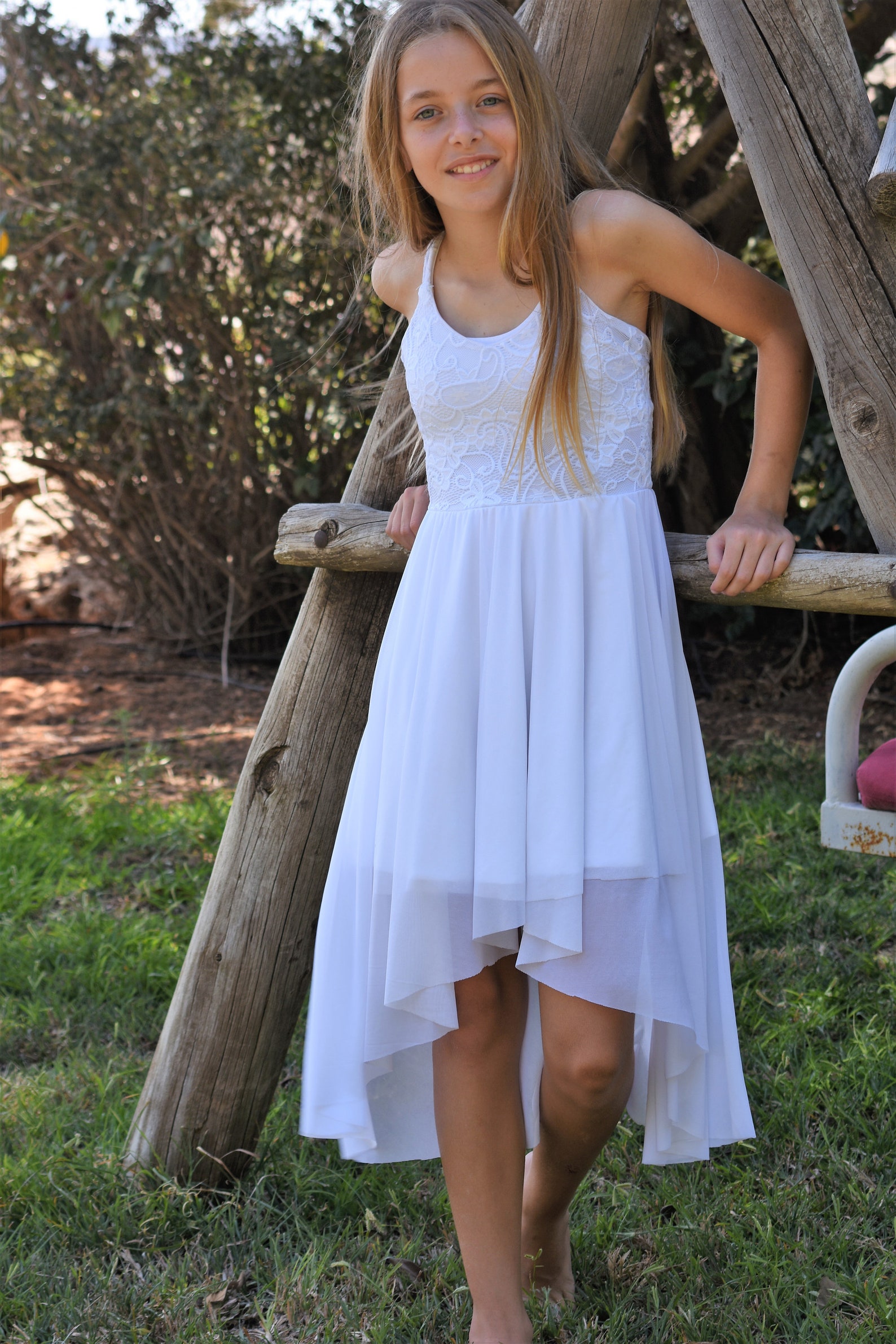 Amazing White Dress - White Lace Dress - Teenage White Dress - Flower ...