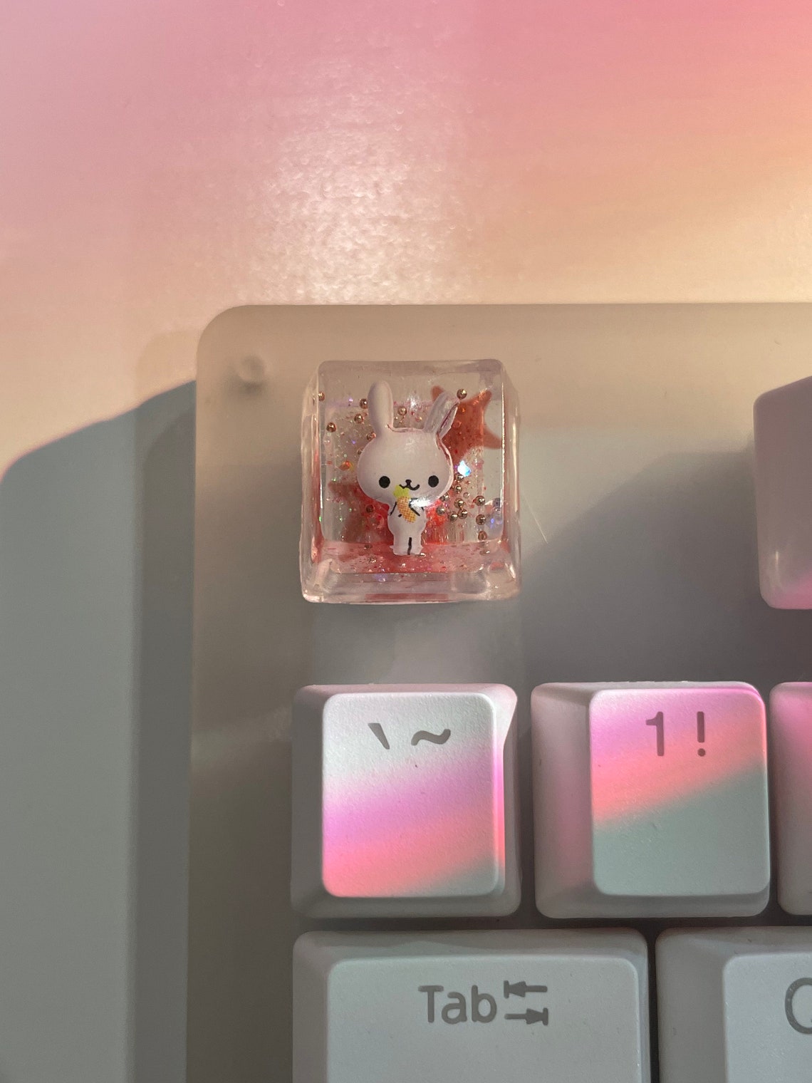 Happy Spring Bunny Keycap White Bunny Keycap Bunny Keycap Cute Resin ...