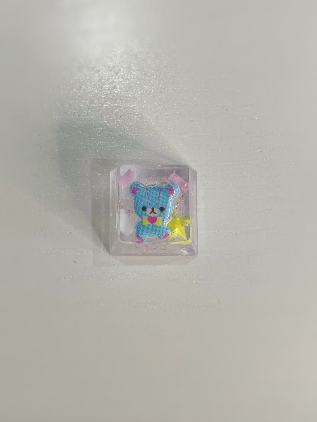 Blue Bear With Bow Keycap Bear Keycap Cute Resin Keycap Blue Bear ...