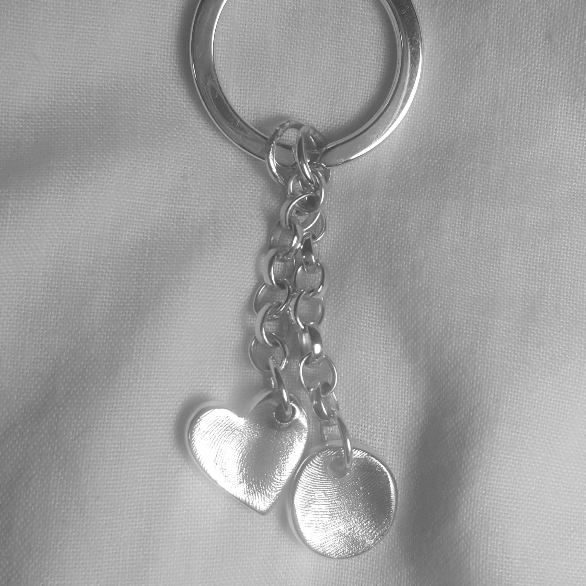 FINGERPRINT KEYRING Personalized Silver Fingerprint Keyring | Etsy