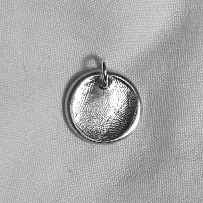 FINGERPRINT CHARM PENDANT Thumbprint Charm Silver | Etsy
