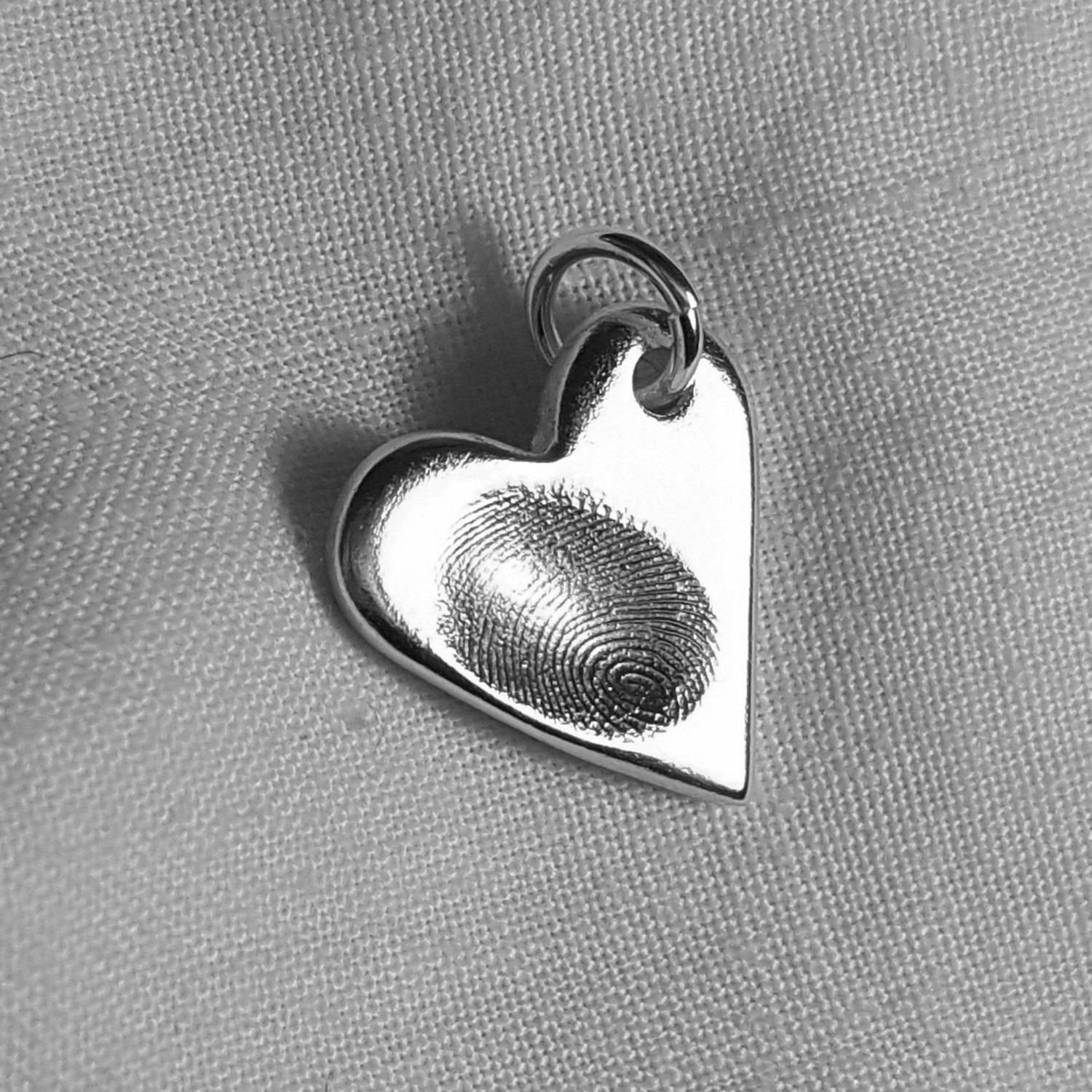 FINGERPRINT CHARM PENDANT Thumbprint Charm Silver | Etsy