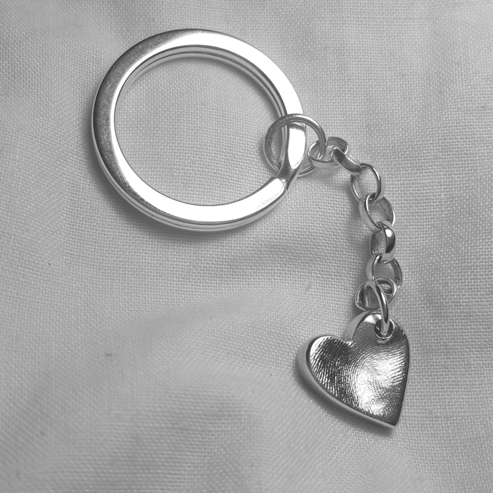 FINGERPRINT KEYRING Personalized Silver Fingerprint Keyring | Etsy