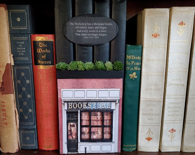 Book Store Book Nook Book Door, Bookshop Shelf Insert, Book Art, Book ...