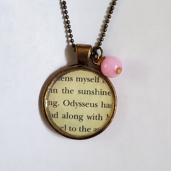 Book Page Necklace - Etsy