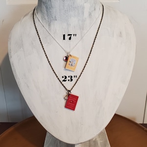 Custom Miniature Book Necklace, Customized Mini Book Necklace, Choose ...