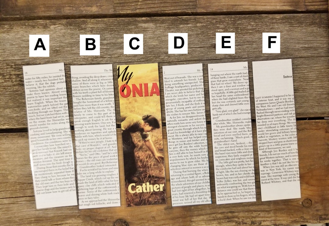 My Antonia Book Page Bookmarks, Real Book Page Bookmarks, Willa Cather ...